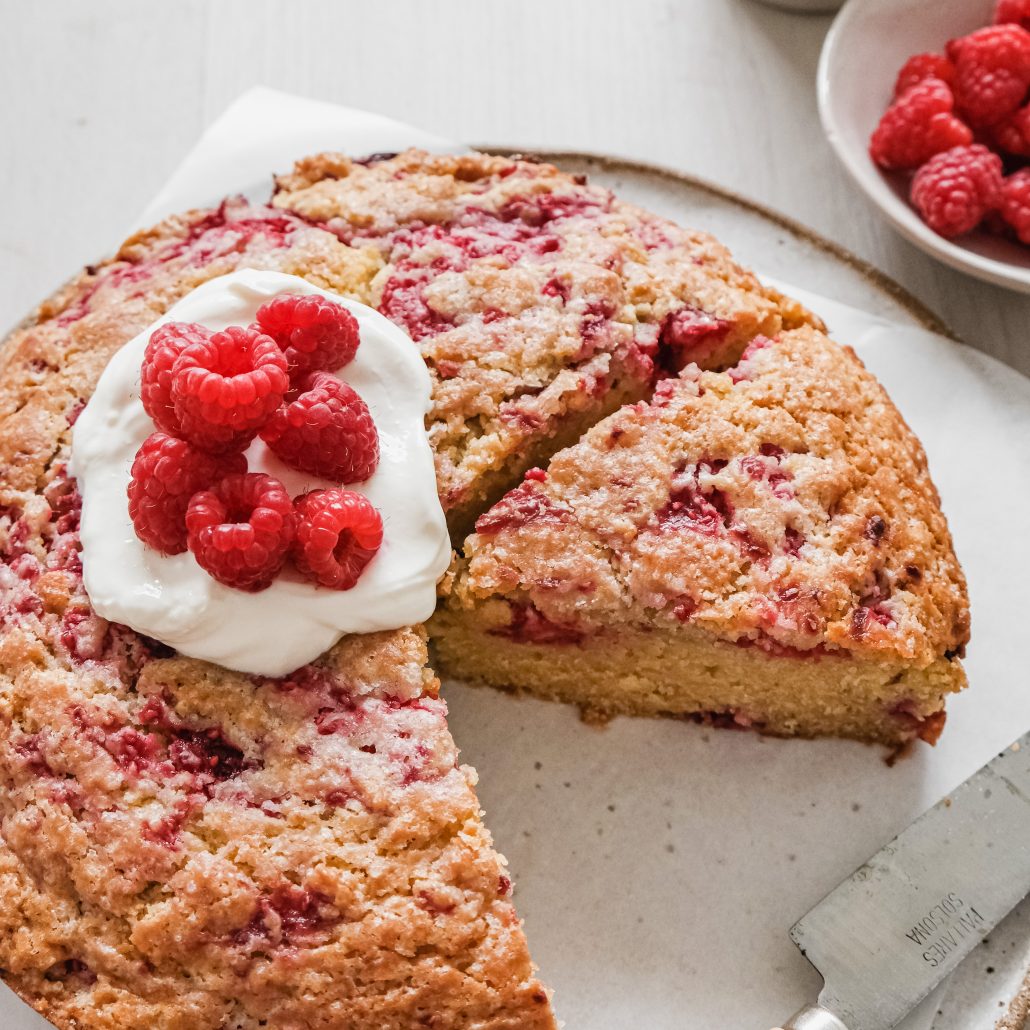 Raspberry & Olive Oil Cake - Wholesome Patisserie