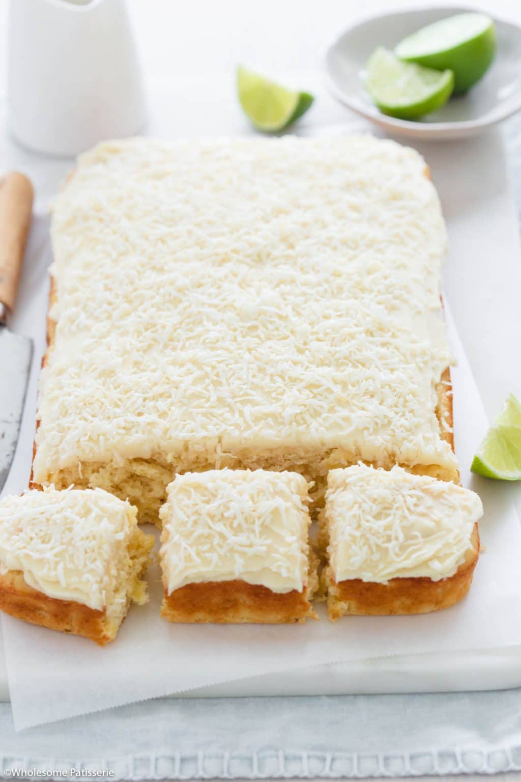 Easy Crushed Pineapple Cake with Lime Icing - Wholesome Patisserie