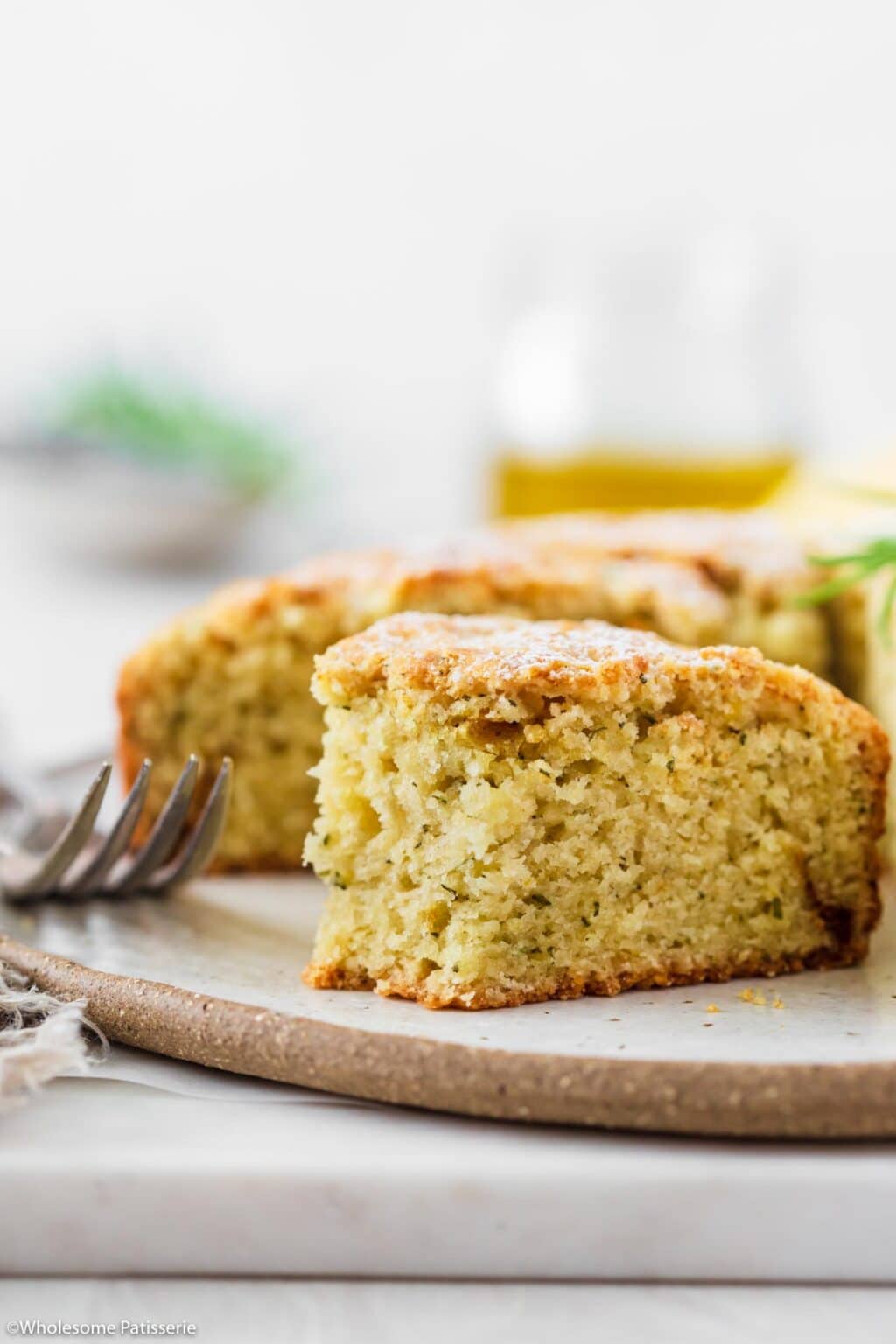 Moist Olive Oil Rosemary Cake - Wholesome Patisserie