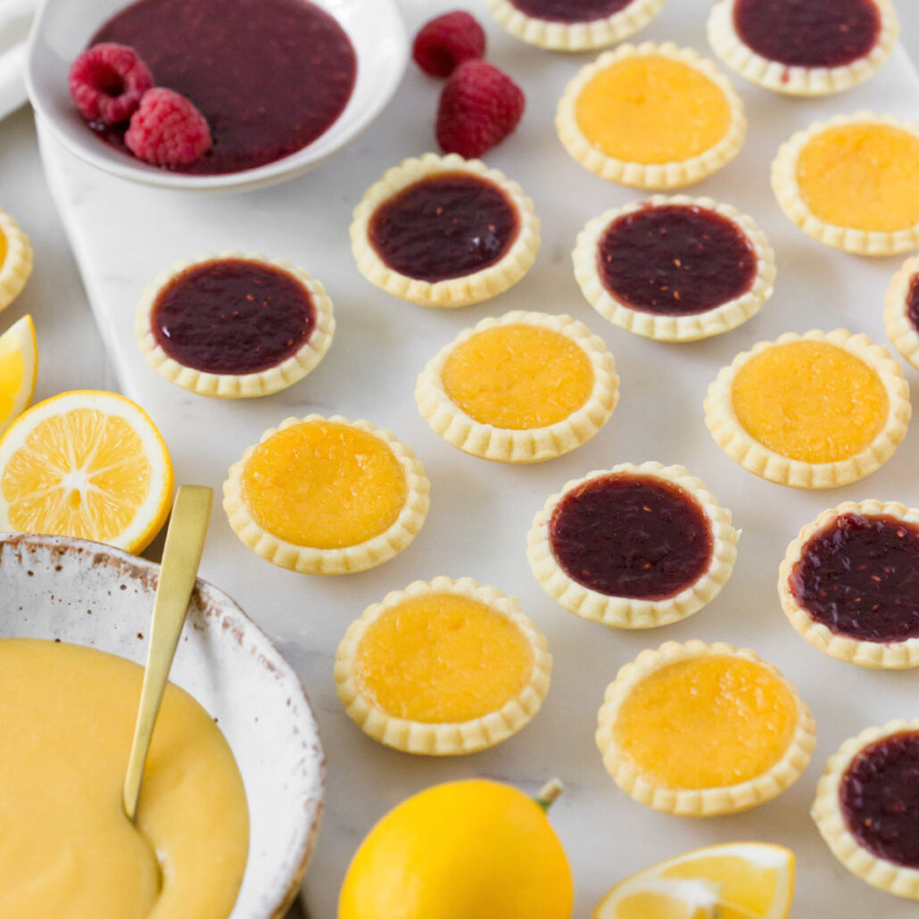 Easy Jam and Lemon Curd Tarts - Wholesome Patisserie