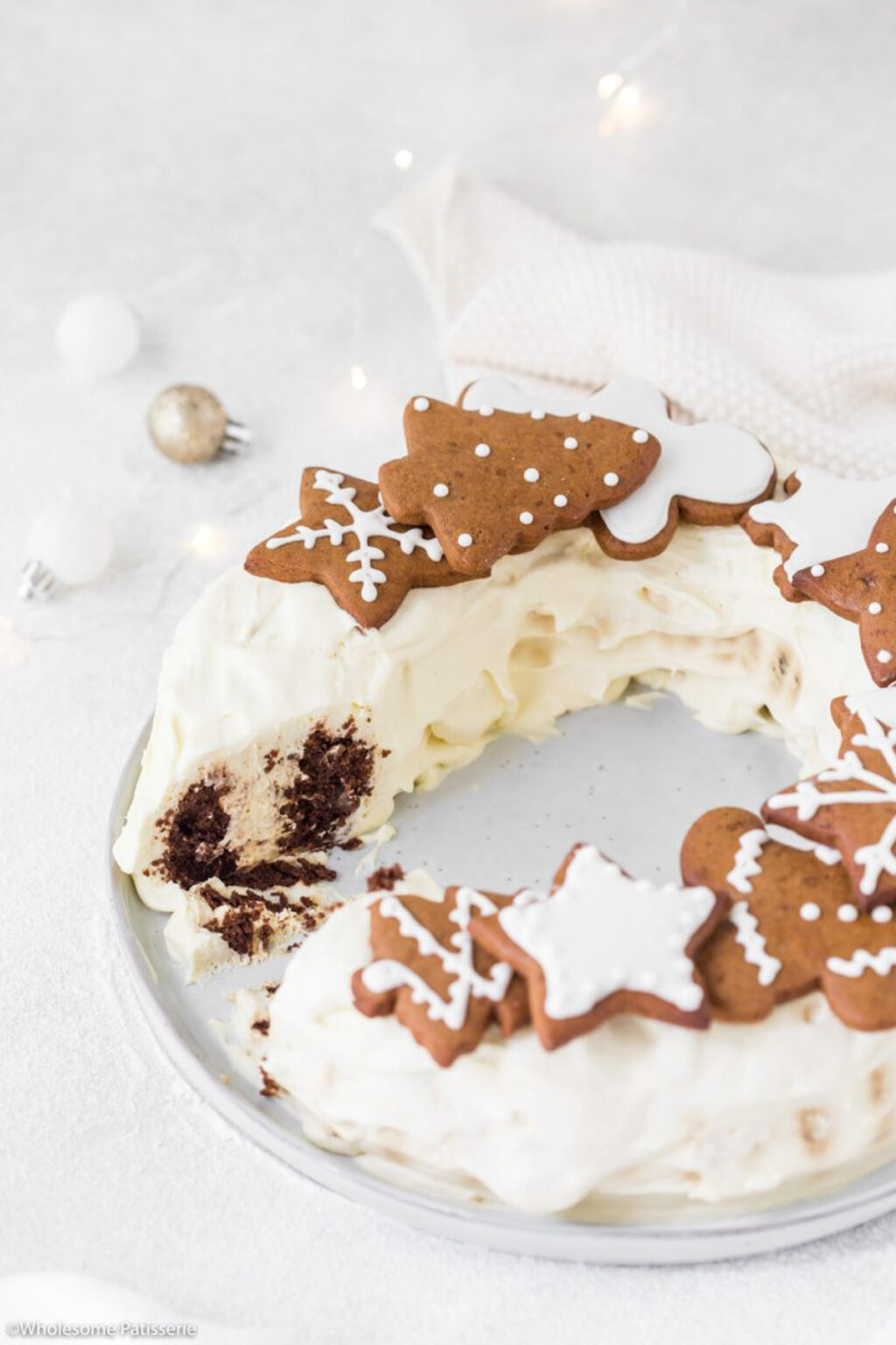 Christmas Chocolate Ripple Cake Wreath - Wholesome Patisserie