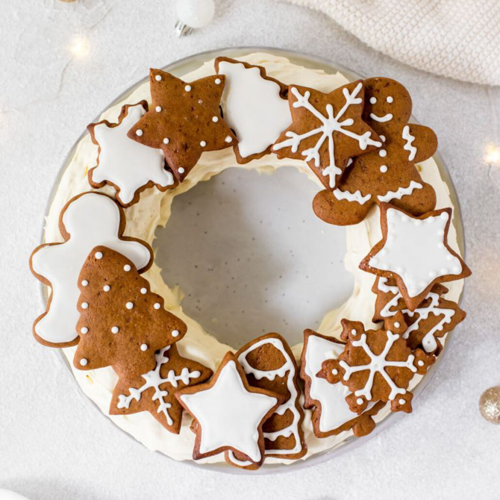 Christmas Chocolate Ripple Cake Wreath - Wholesome Patisserie