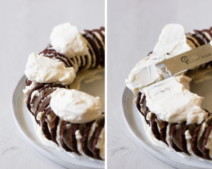 Christmas Chocolate Ripple Cake Wreath - Wholesome Patisserie