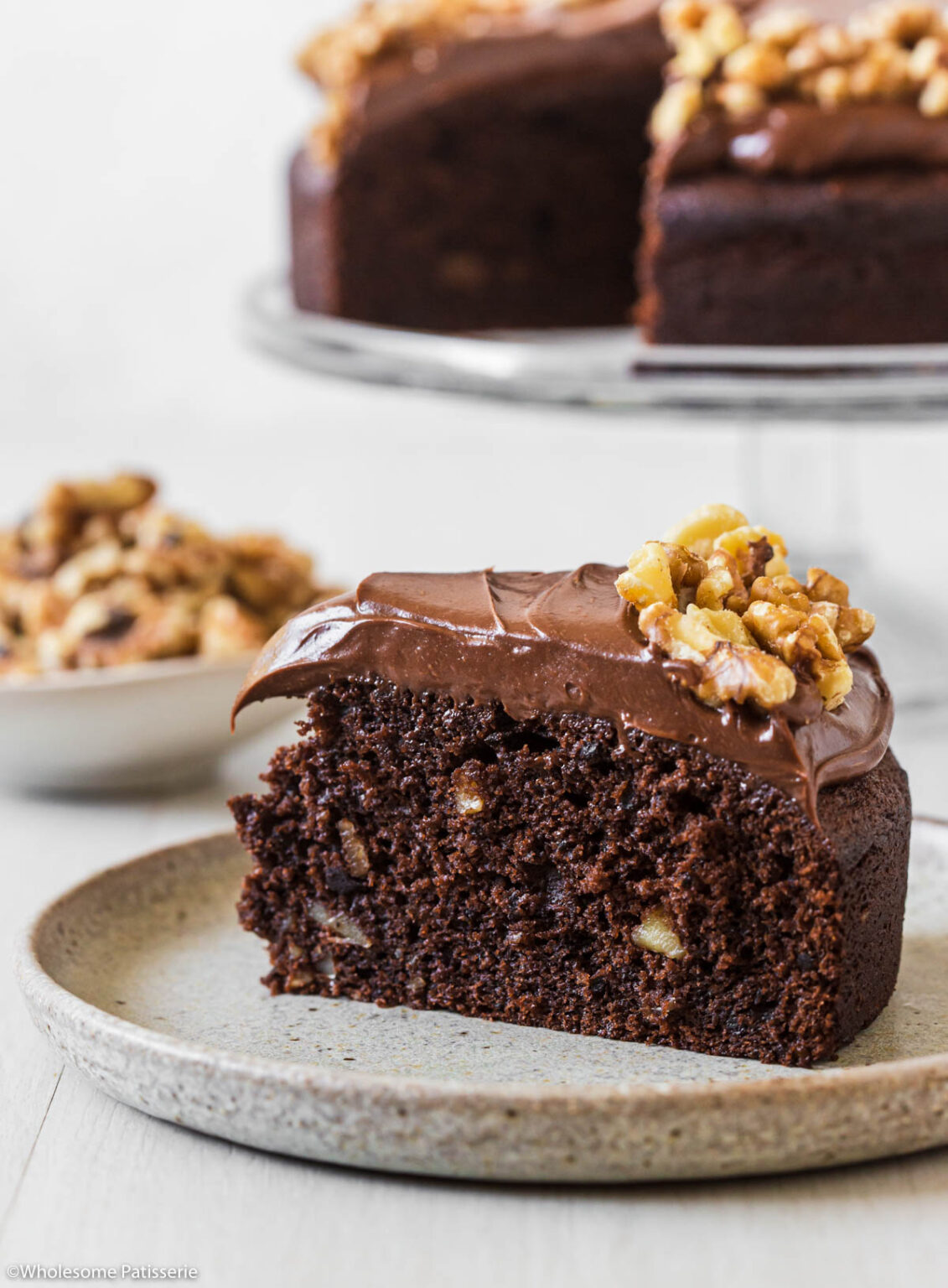 Moist Chocolate Walnut Cake - Wholesome Patisserie