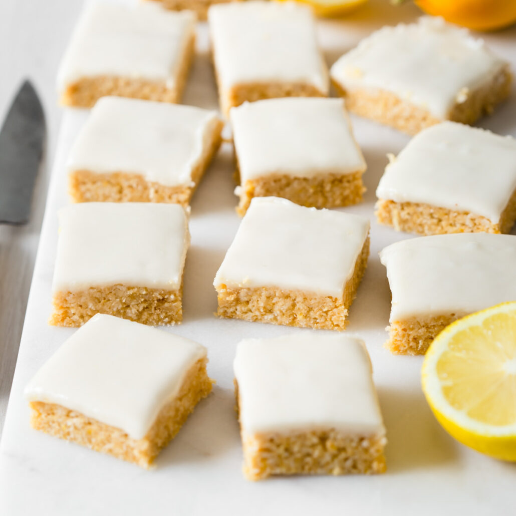 No Bake Vegan Lemon Slice - Wholesome Patisserie