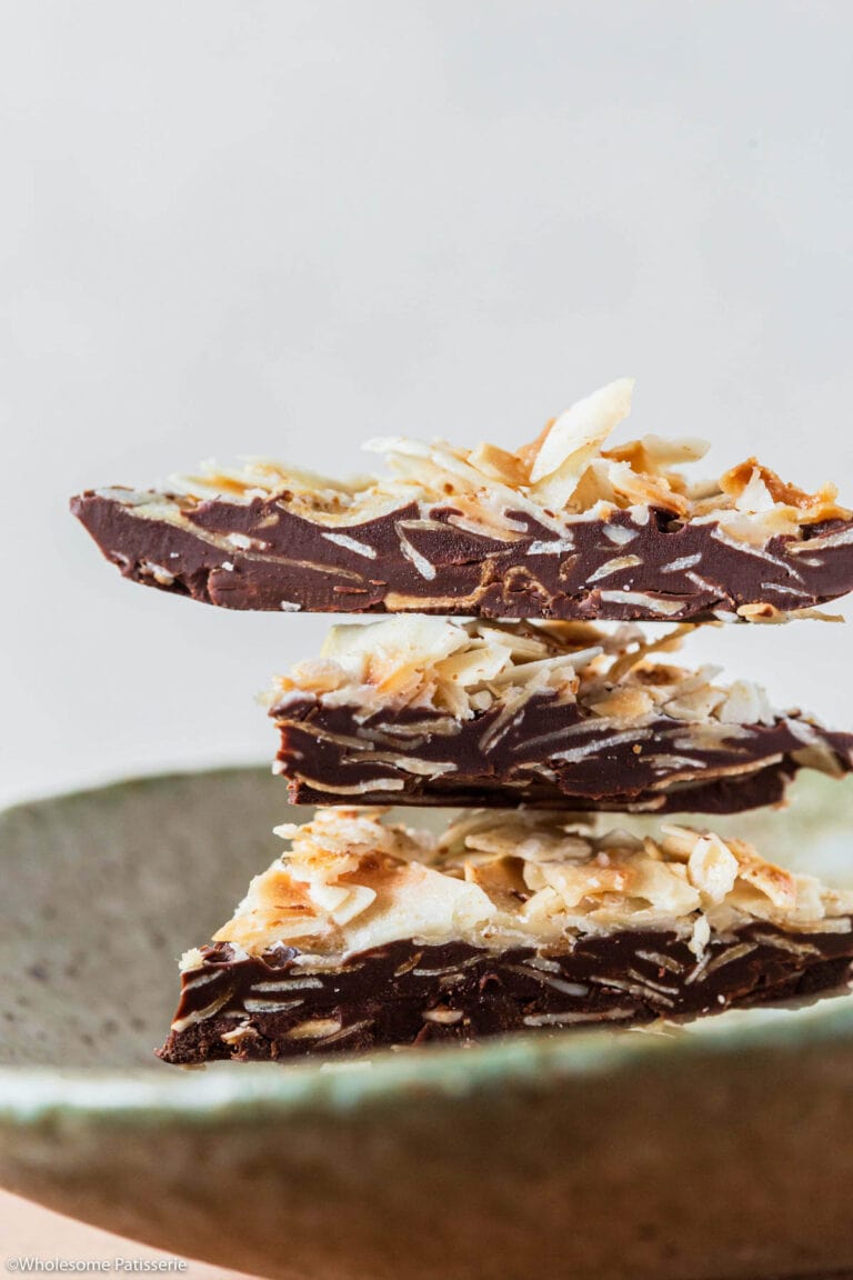 Dark Chocolate Toasted Coconut Clusters - Wholesome Patisserie
