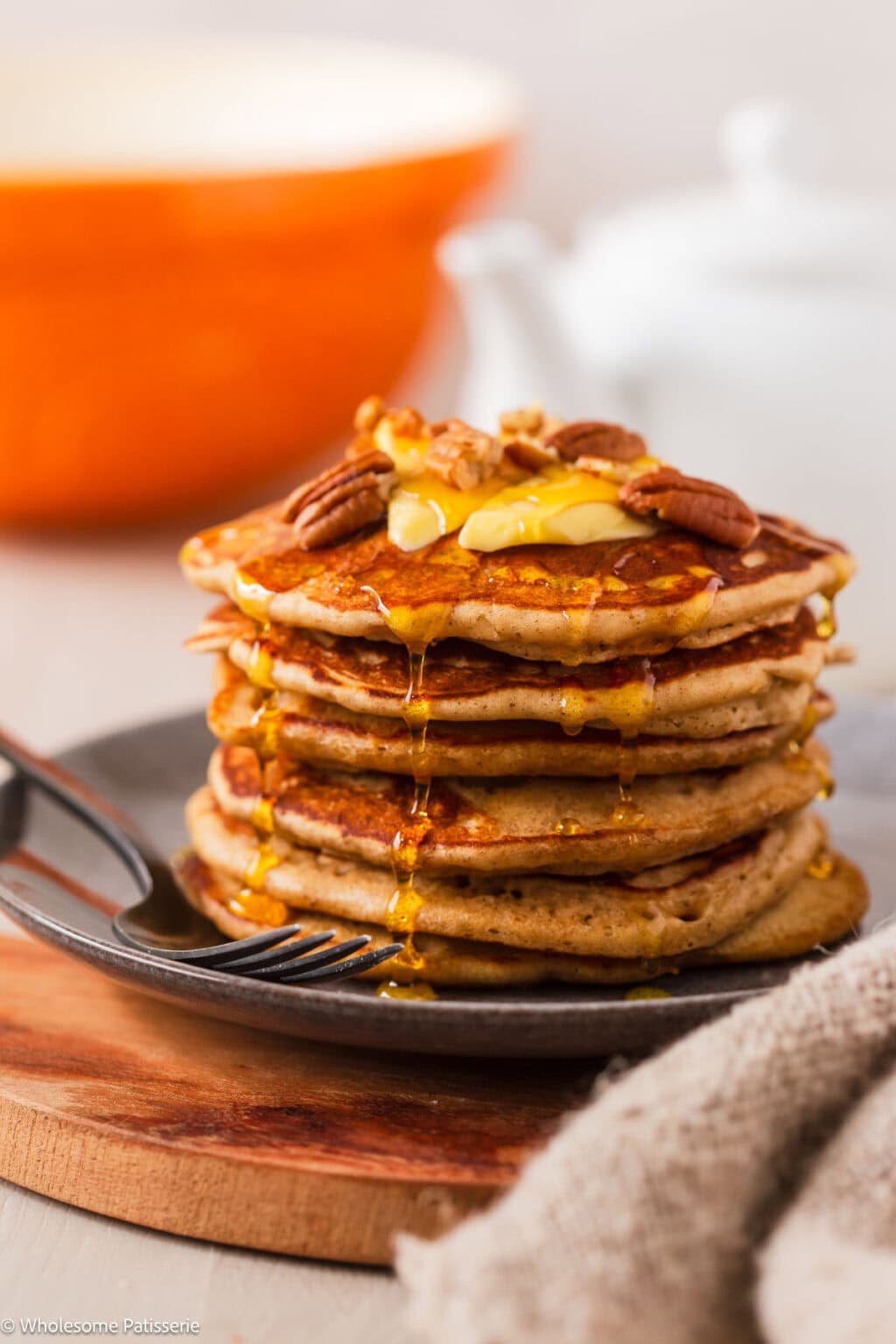 Pumpkin Spice Pancakes without Pumpkin Puree - Wholesome Patisserie